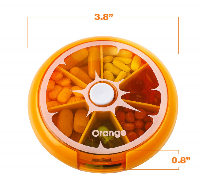 WEEKLY DAILY 7 DAY ROUND PILL BOX STORAGE DISPENSER ORGANIZER TABLETS ...
