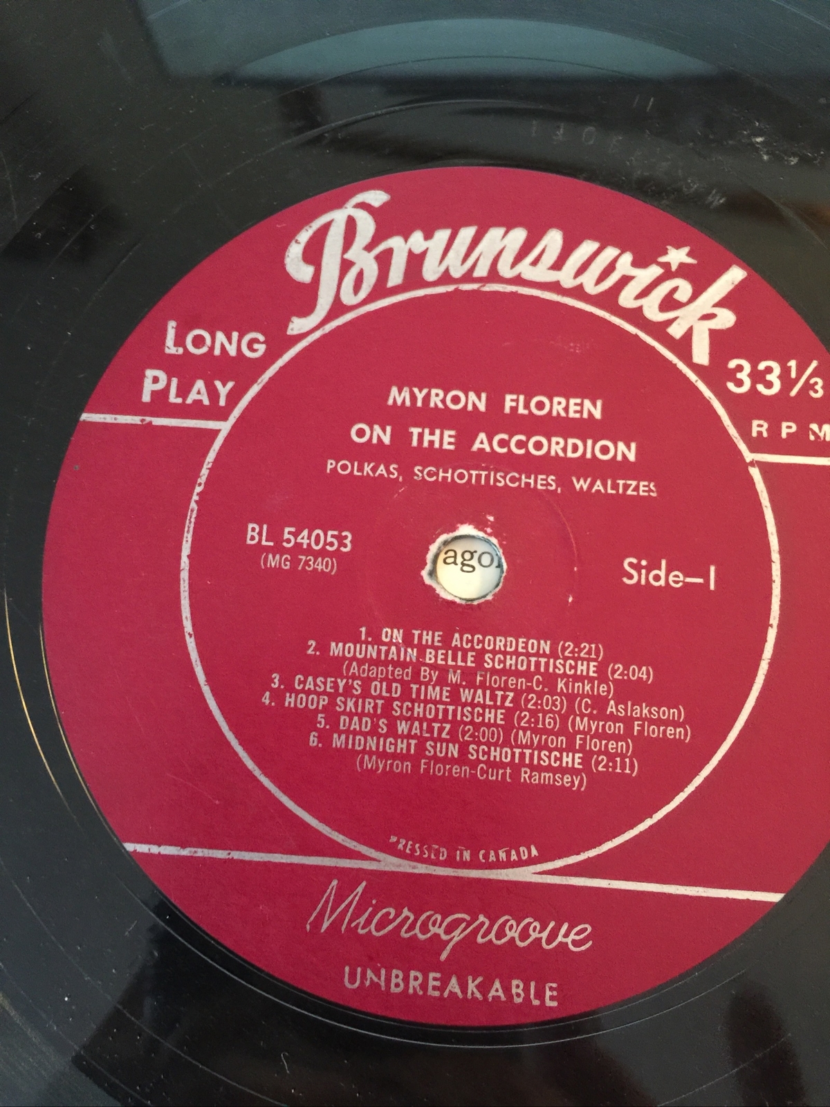 Myron Floren On The Accordion LP Vinyl Record Brunswick BL 754053 | eBay