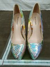 Bertinni Women's Platform stiletto Heels Size 7 holographic snakeskin ...