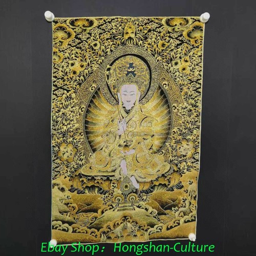 35'' Old Tibet Cloth Tangka Thangka Painting Tang Seng San Zang Buddha ...