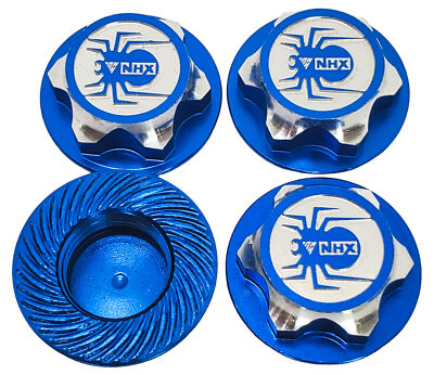 NHX RC 1/8 17mm Aluminum Spider Wheel Nuts (4) -Blue | eBay