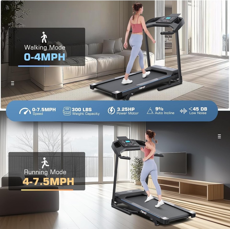 3.5HP Powerful Heavy Duty Treadmill Walking Running Treadmil Christmas ...