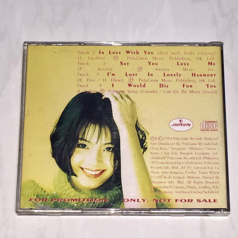 Regine Velasquez & Jacky Cheung 1994 In Love With You Malaysia 4 Track ...