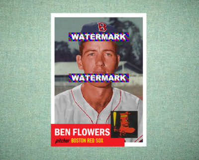 Ben Flowers Boston Red Sox 1953 Style Custom Baseball Art Card | eBay