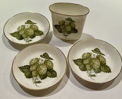 Royal Worcester The Worcester Hop Mathon Toothpick Holder & 3 Butter ...