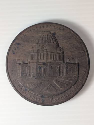 1893 Chicago World’s Fair Columbian Exposition WOODEN Medallion ...