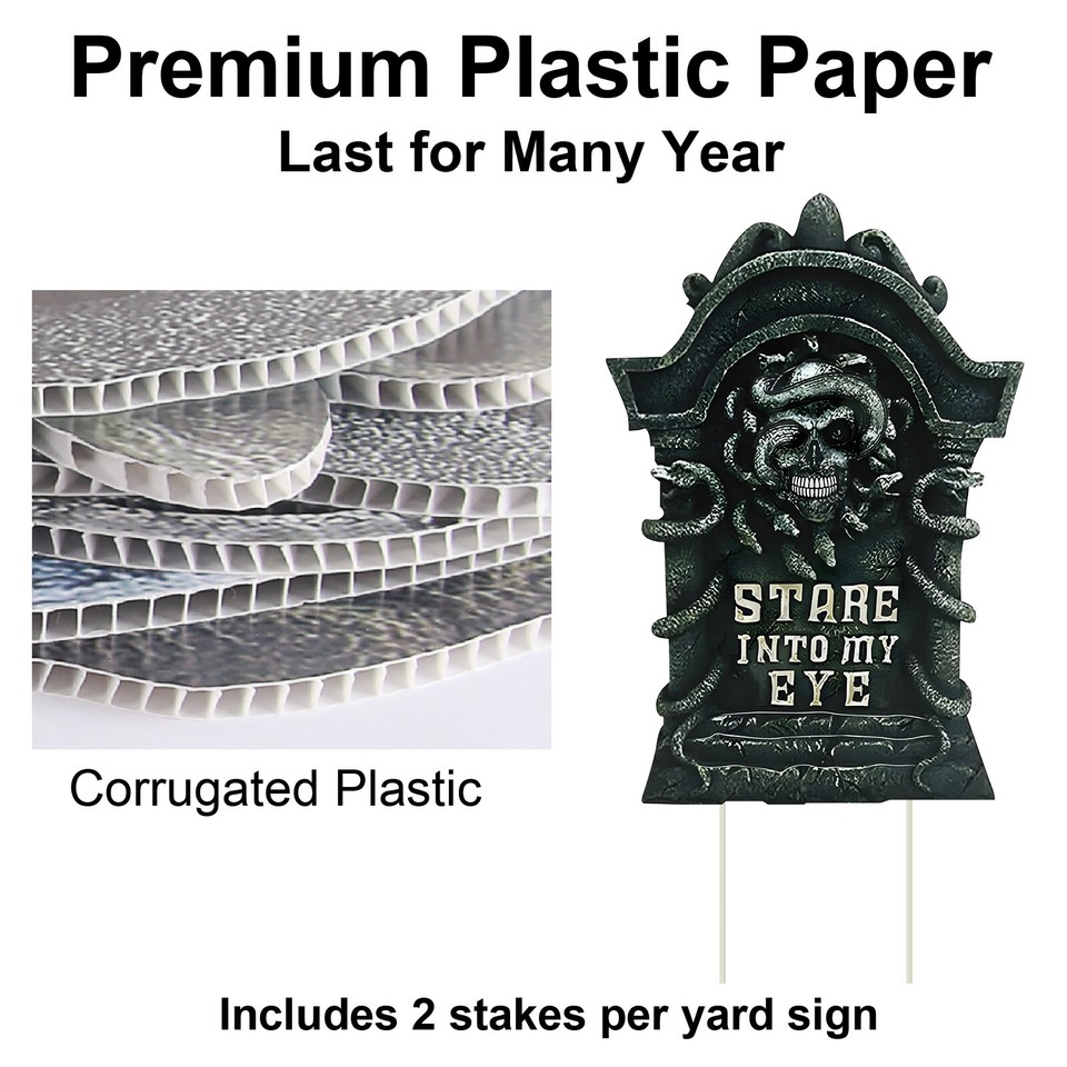10Pcs Halloween Tombstone Decor Graveyard Headstone Yard Signs w ...