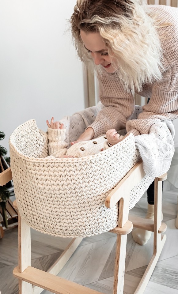 Ivory Baby Bassinet with Stand, Moses basket, Baby shower gift | eBay