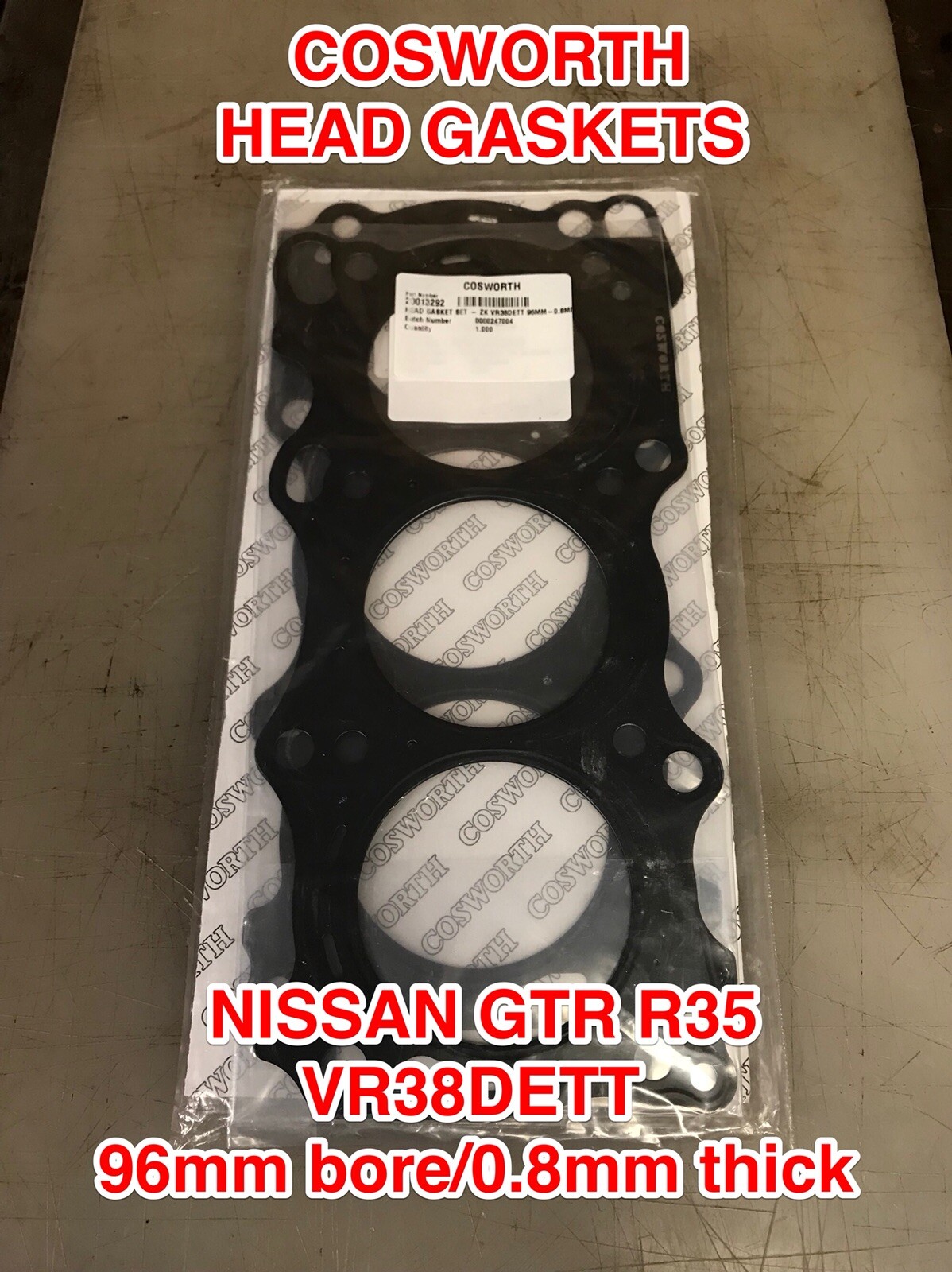 VR38DETT HEAD GASKET COSWORTH FOR NISSAN GTR R35 96MM BORE 0.8MM ...