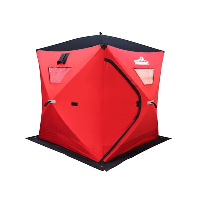 THUNDERBAY Ice Cube 3-4 Man Portable Ice Shelter, 34 Square Feet of ...