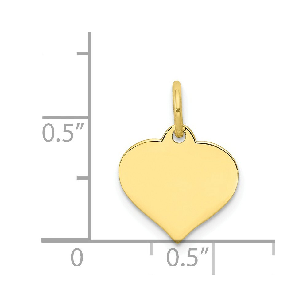 10k 10kt Yellow Gold Heart Disc Charm PENDANT 17 mm X 12 mm | eBay