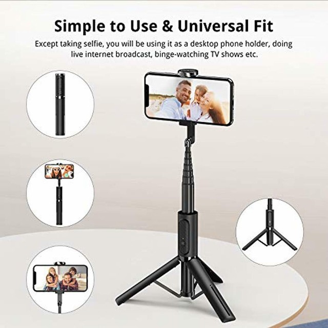 Atumtek Bluetooth Selfie Stick Tripod Mini Extendable 3 In 1 Aluminum