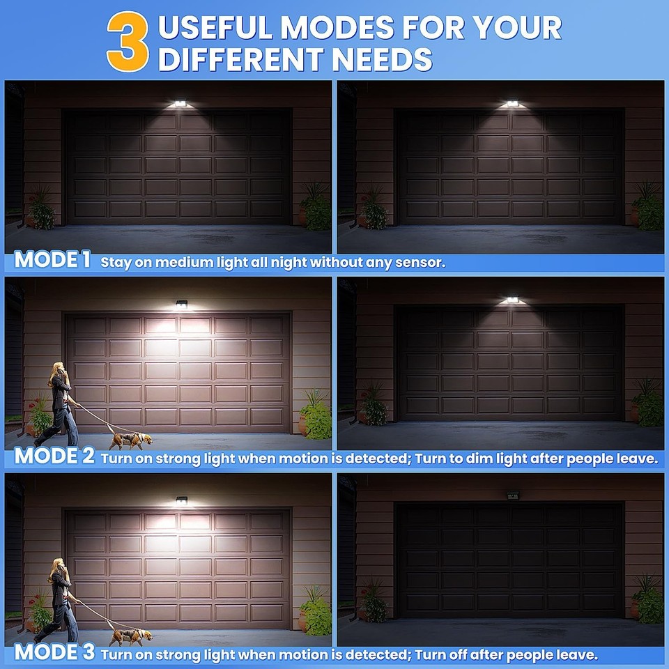 [16 Packs] Solar Motion Sensor Outdoor Lights, Super Bright Solar ...