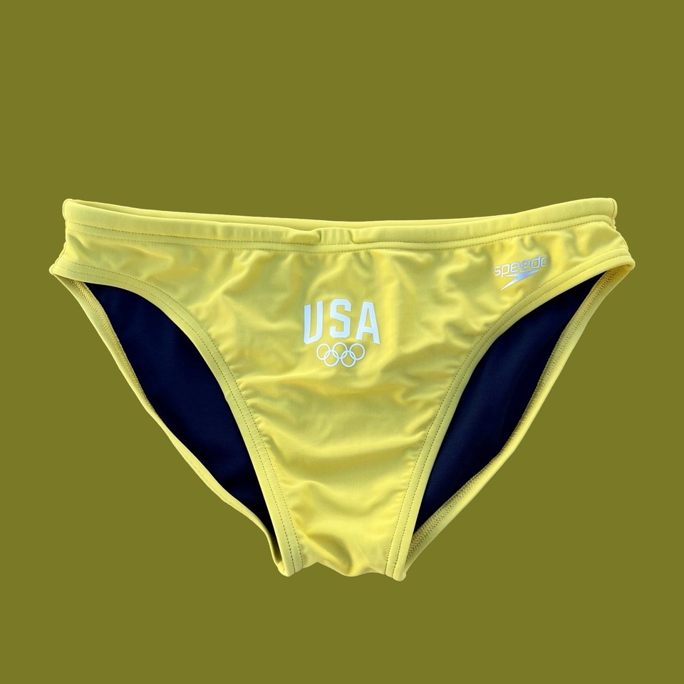 Team USA Custom Print Men’s Yellow Speedo swim Brief bikini Swimwear | eBay