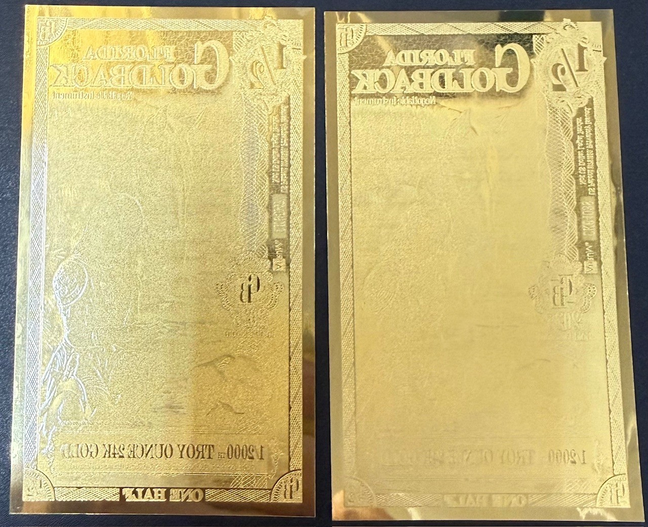 GOLD - [Lot of 2] 1/2 Florida Goldback 24K Gold Notes set of 2 | eBay
