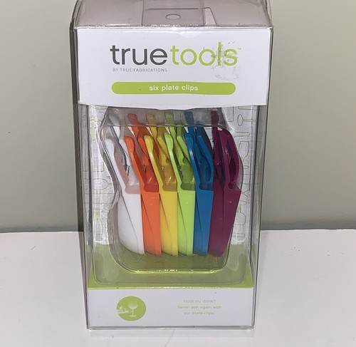 True Fabrications True Tools Wine Glass Holder Plate Clips Set of 6 Colorful New | eBay
