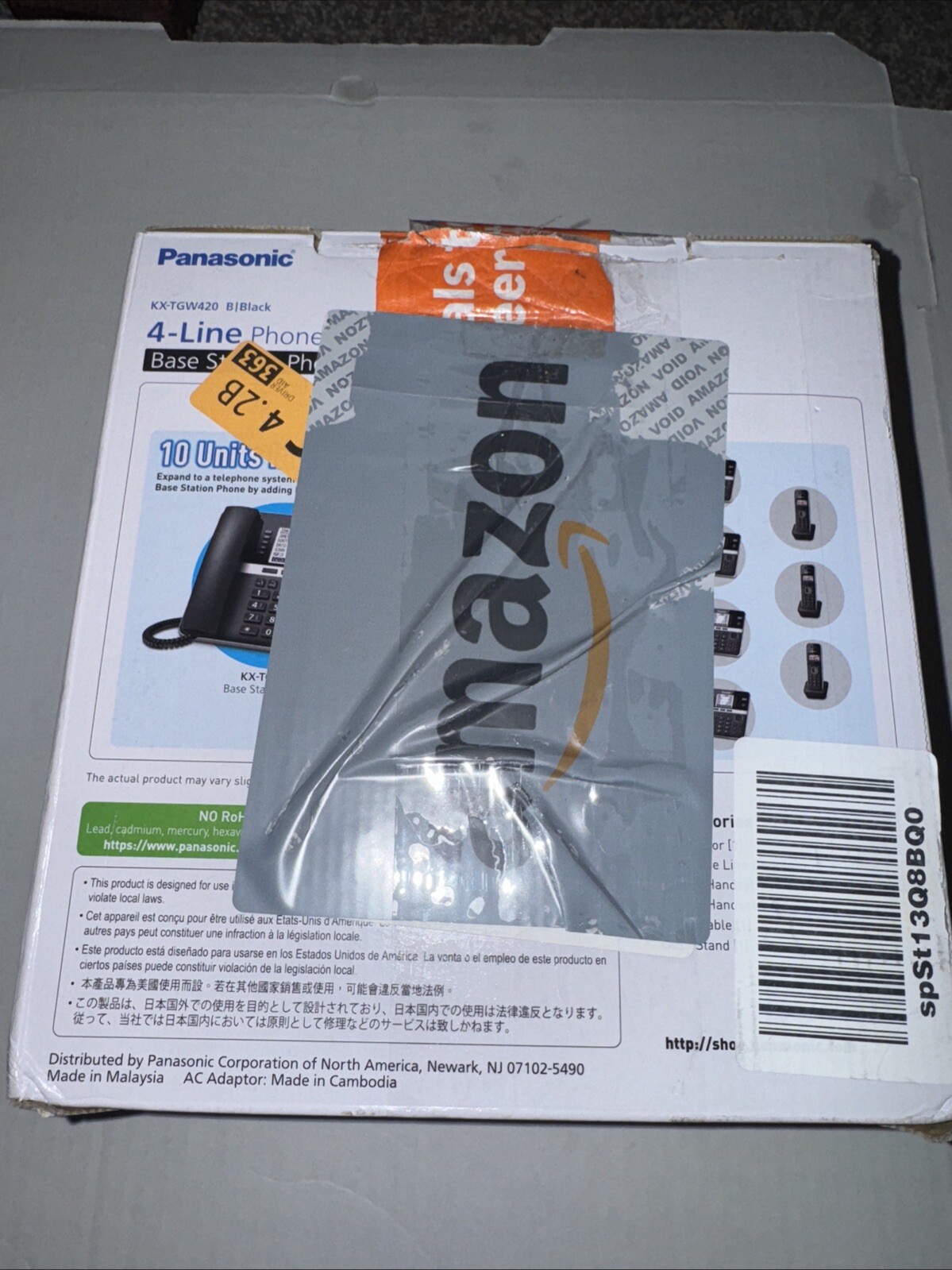 Panasonic Office Phone, Expandable 4-Line Desk Phone - KX-TGW420B ...