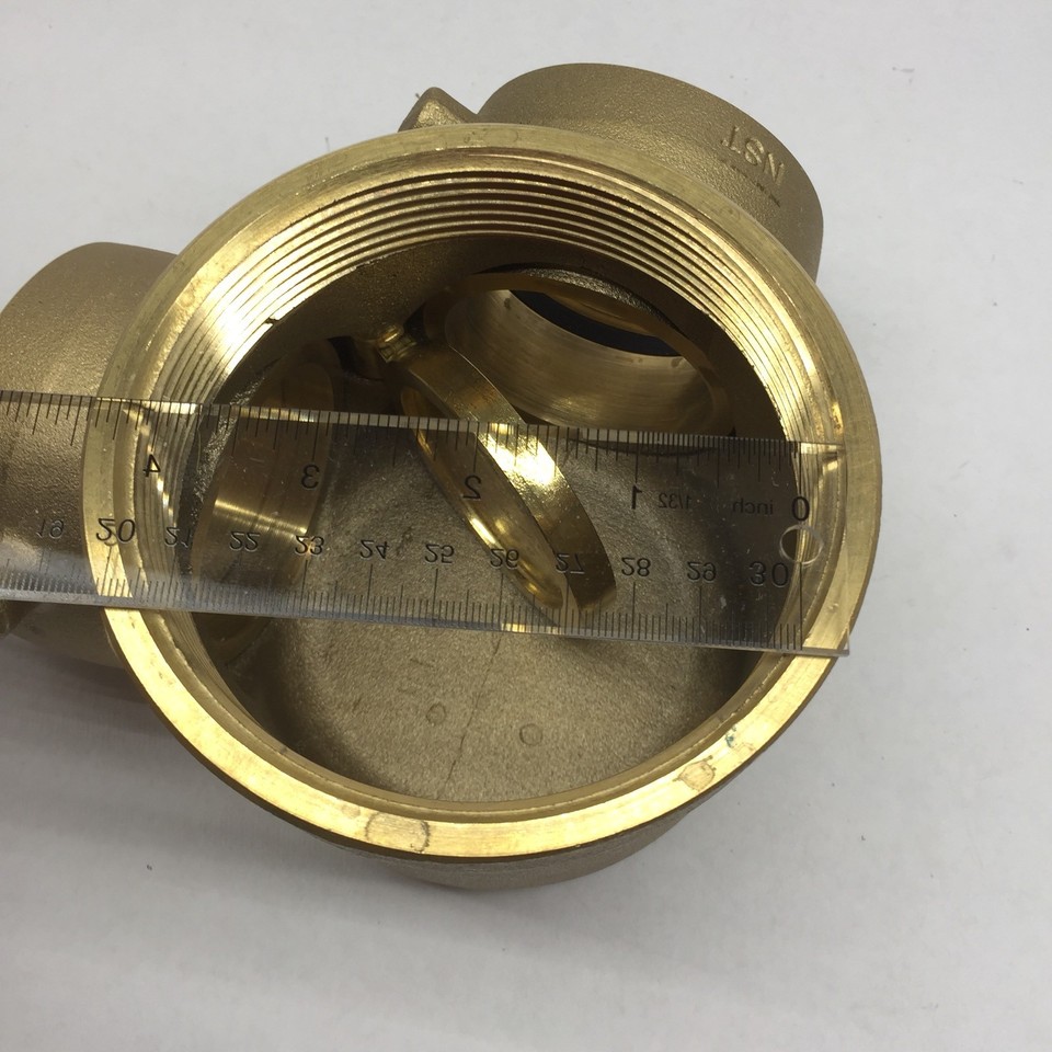 AUTOSPKR 90 BRASS SINGLE CLAPPER SIAMESE 4" NPT(F)NPT X2 1/2" | eBay