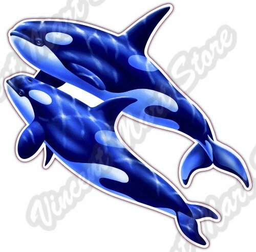 Killer Whales Whale Fish Animal Car Bumper Window Vinyl Sticker Decal 4 ...