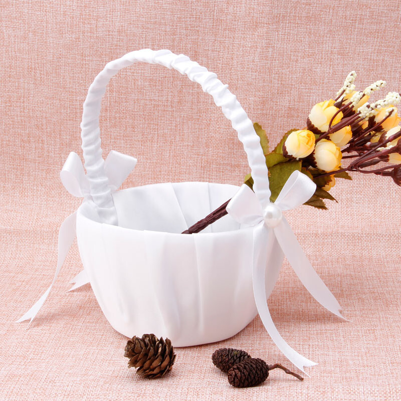 Bowknot Burlap Wedding Ceremony Party Rose Flower Girl Basket | eBay