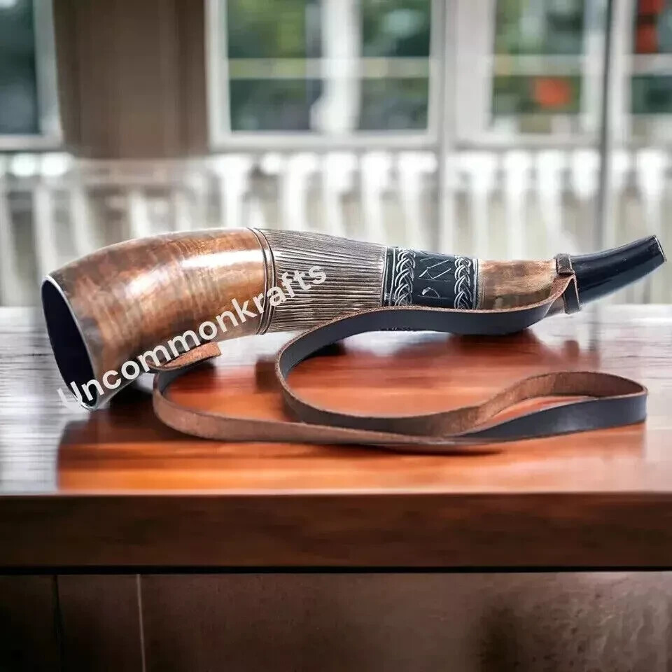 Ox Horn Genuine Battle Horn Handcrafted Viking Trumpet Cosplay blow ...