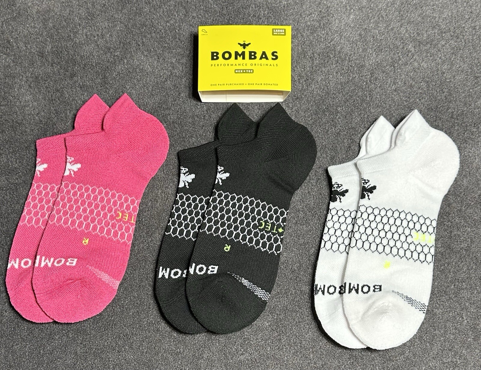 Bombas 3-Pack Unisex Ankle Multicolor Socks Large NWT | eBay