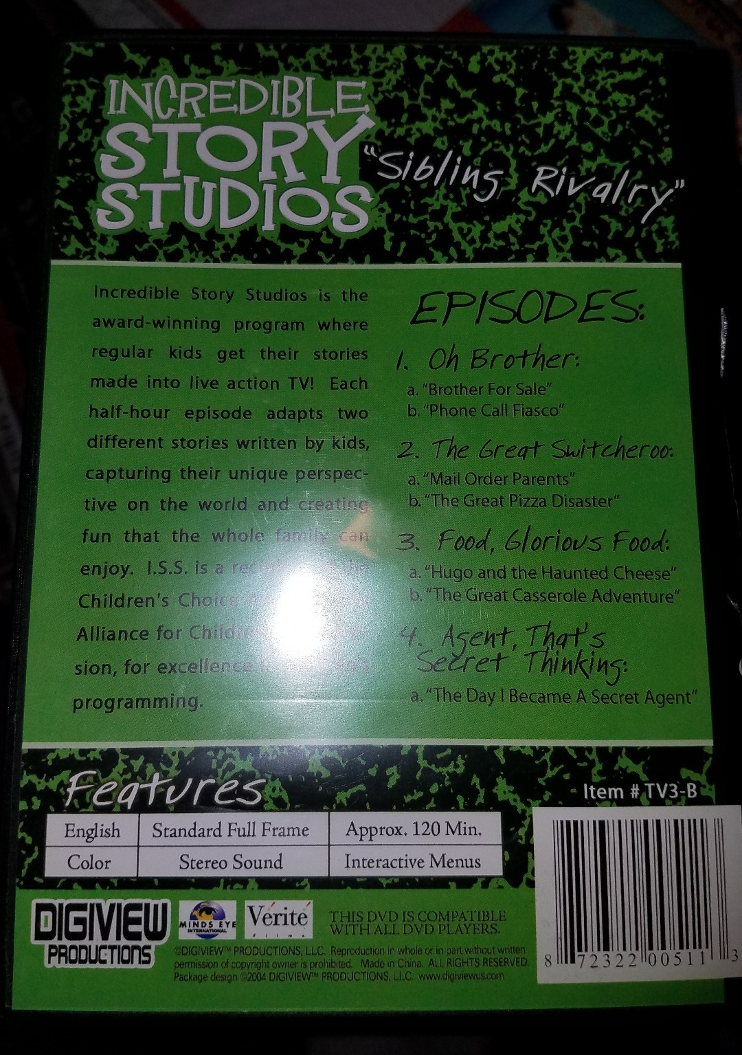 Incredible Story Studios - Vol. 2 (DVD, 2006) Sibling Rivalry ...