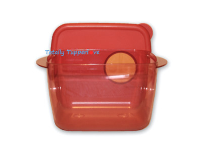 Tupperware Rock N Serve Deep Rectangle 6.25 Cups Cinnamon Red Vintage ...
