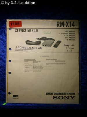 Sony Service Manual RM X14 Remote Commander System (#1105) | eBay.de