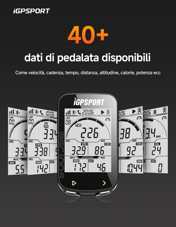 BSC100S Ciclocomputer GPS Compatibile Contachilometri Bici Senza Fili ...