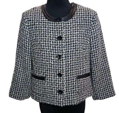 Pendleton Silk Tweed Jacket Blazer Women's Size 8 Career Classic Silk ...