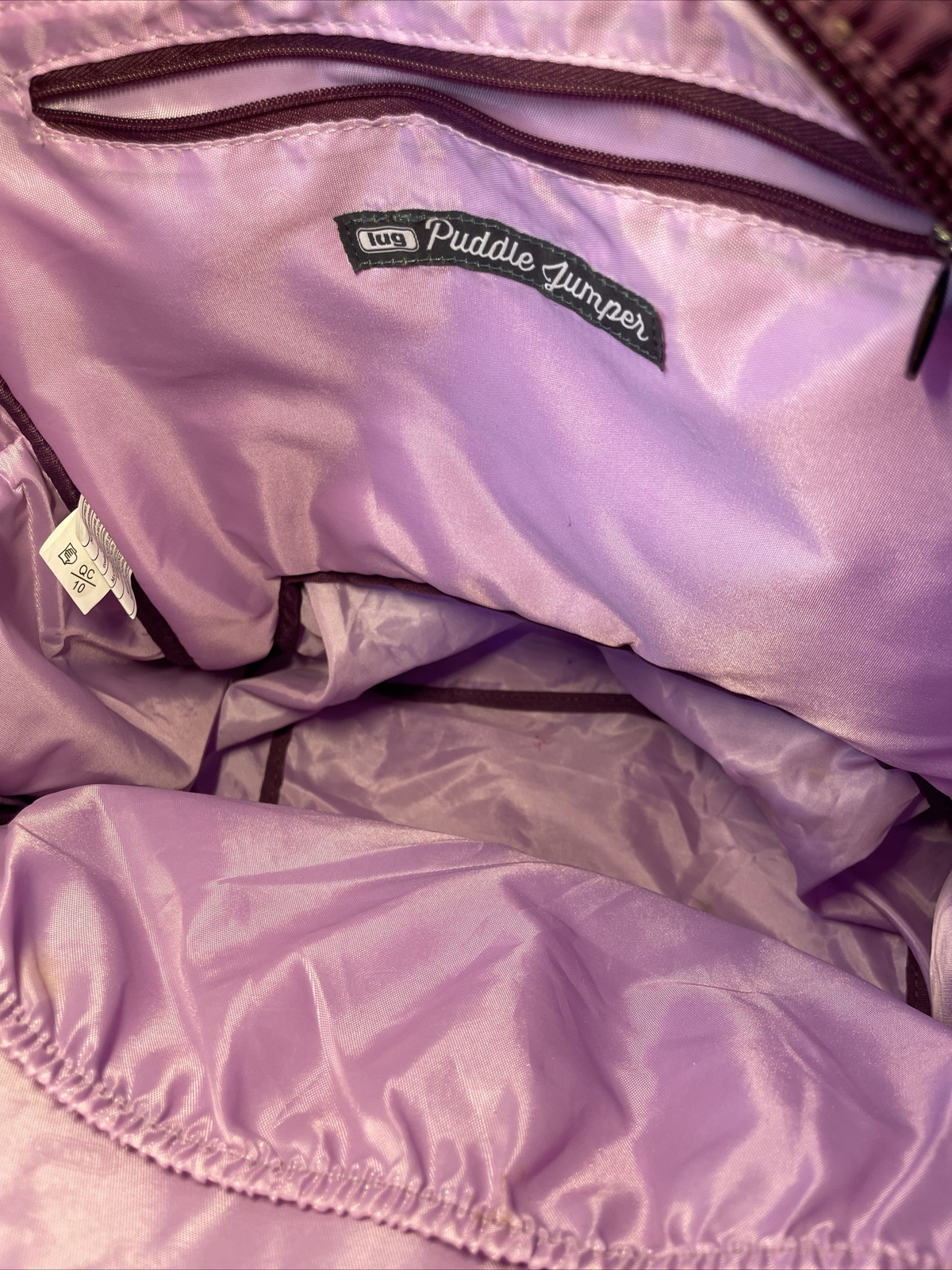 Lug Puddle Jumper Tote Bag Purple Plum Large Quilted Overnight Gym Bag ...