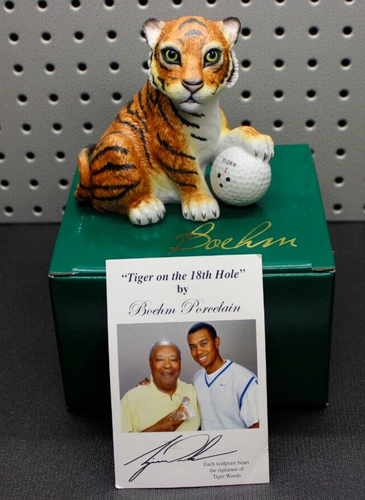 Tiger Woods Boehm Porcelain “Tiger On The 18th Hole” 5” Figurine 1998 w ...