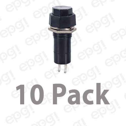 SPST (ON/OFF) BLACK PUSH BUTTON SWITCH OCTAGON 3AMPS - 125VAC #66-2450 ...