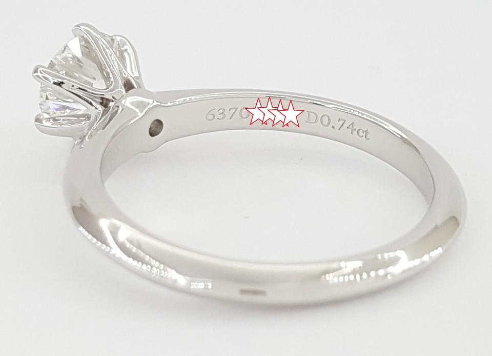 Tiffany & Co Round Diamond Solitaire Platinum Engagement Ring 0.74 ct ...