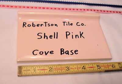 1 pc. Glossy Pink 4” X 6” Ceramic Cove Base Tile by Robertson Co. Stack ...