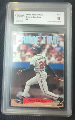 1993 Triple Play Atlanta Braves Deion Sanders #8 Graded GMA 9 | eBay