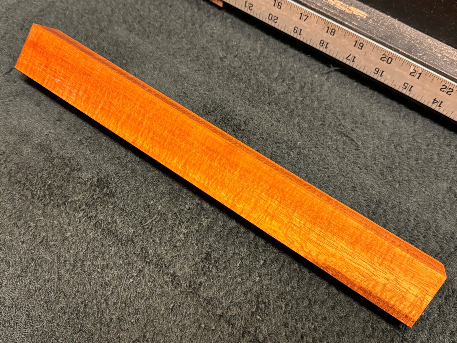 EXHIBITION GRADE Hawaiian Curly Koa Billet Wood: 13.25" x 1.5" x 1.125 ...