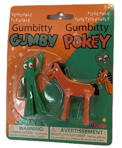 Vintage 6" Gumby & 4" Pokey Bendable Figures Jesco Hong Kong Prima Toy ...