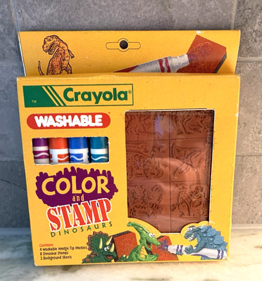 VTG Crayola Color And Stamp Mix Up Dinosaurs Washable Markers Set 1993 ...
