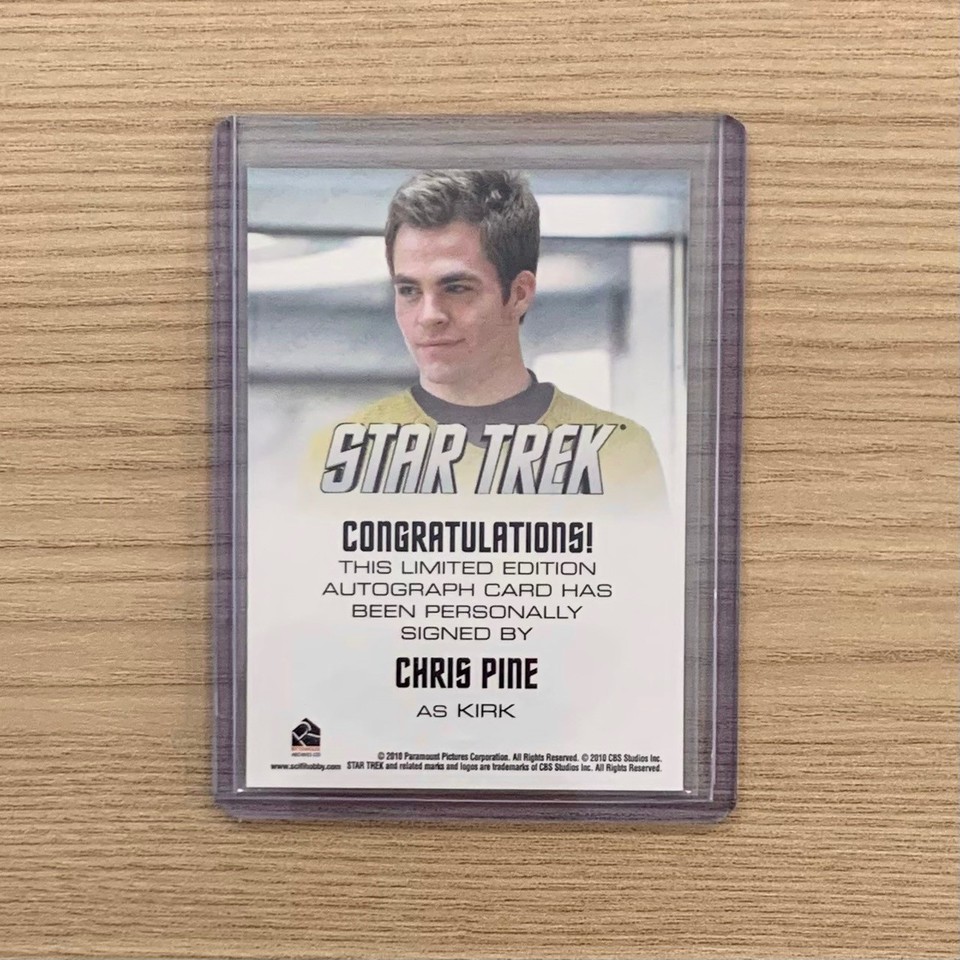 Star Trek Movies Trading Cards CHRIS PINE as Captain Kirk Autograph ...