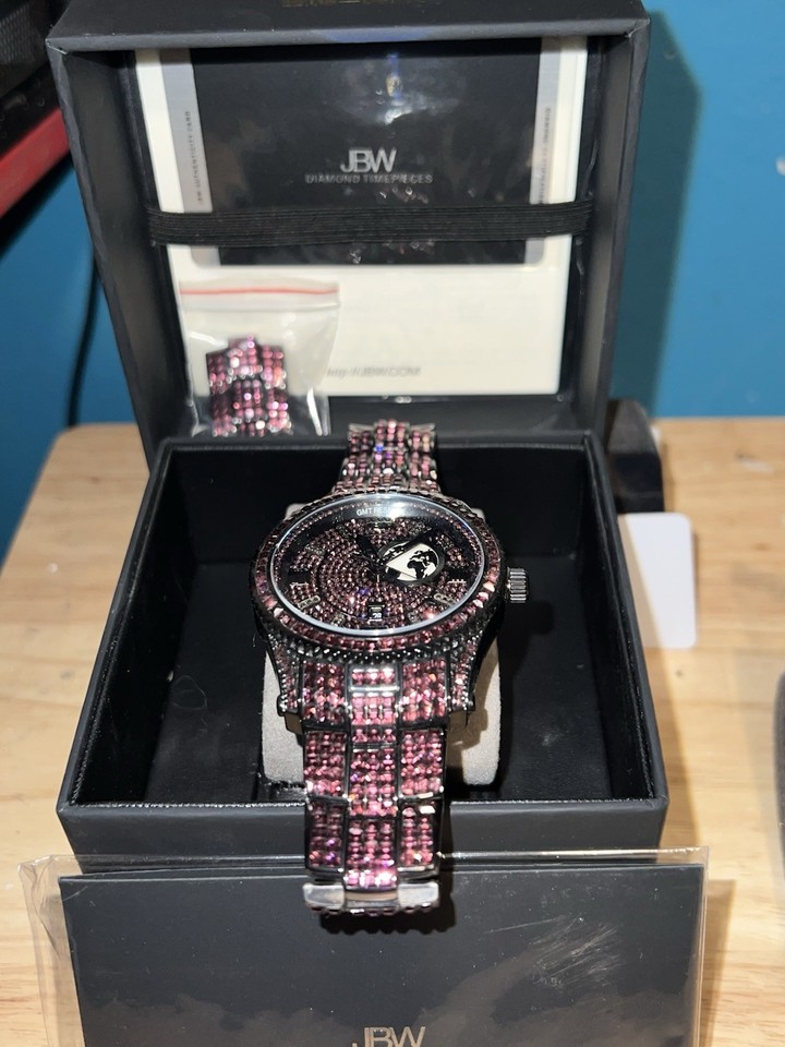 JBW Reserve Jet Setter Diamond Crystal Bracelet Watch Amethyst, 46mm | eBay