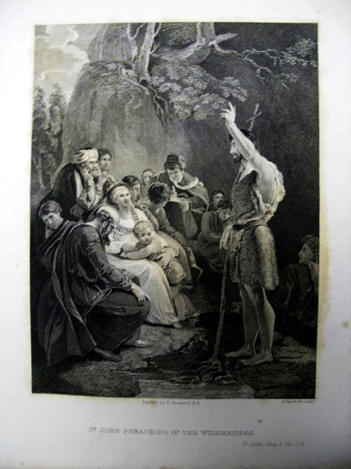 1838 BOOK PLATE PRINT PICTORAL HISTORY OF BIBLE BY STOTHARD ST JOHN ...