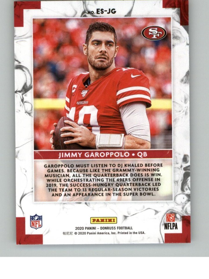 2020 Donruss Jimmy Garoppolo ES-JG Elite Series San Francisco 49ers | eBay