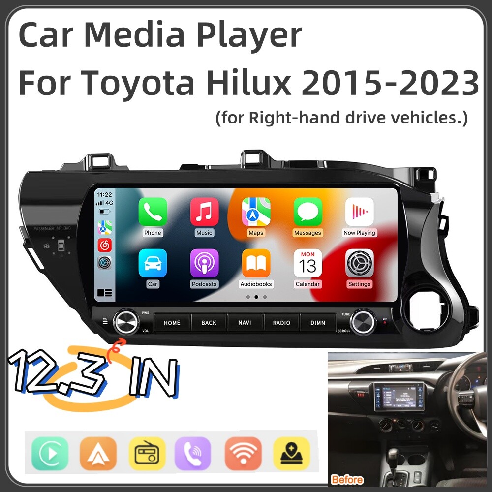 Car Stereo Radio for Toyota Hilux 2015-2023 Carplay BT WiFi FM/AM HD ...