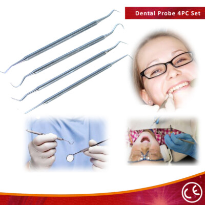 4Pc Dental Probe Set Stainless Steel Good Quality Surgical | eBay