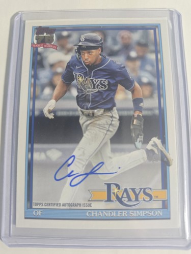 2026 TOPPS SERIES 1 CHANDLER SIMPSON #91A-CSI 1991 TOPPS ON CARD AUTO ...