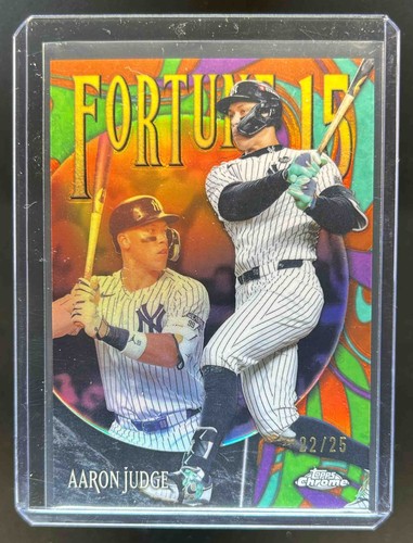2025 Topps Chrome Aaron Judge Fortune 15 Orange Refractor #22/25 ...