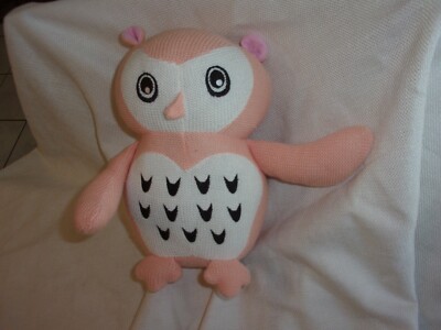Peacock Alley Owl Knitted Toys Plush stuffed Peach Hoot Owl white lovey ...