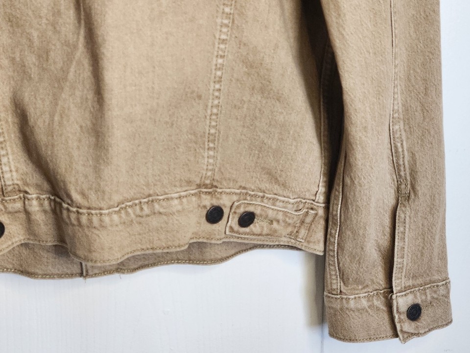 Levis Khaki Beige Trucker Jacket Mens Size Medium Cotton Jean Denim | eBay